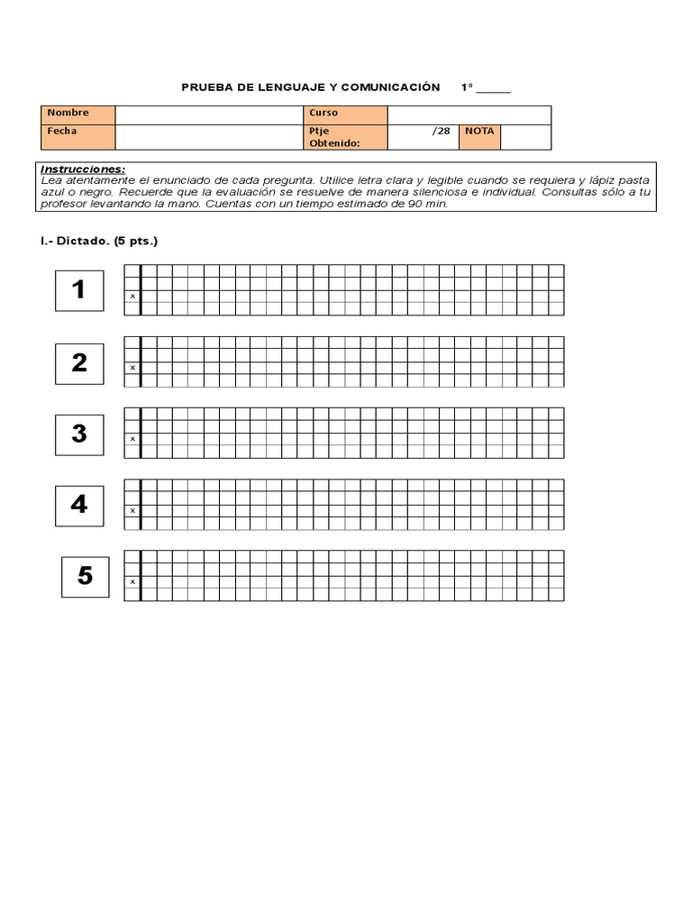 Prueba Lecciones PATO, GATO | PDF