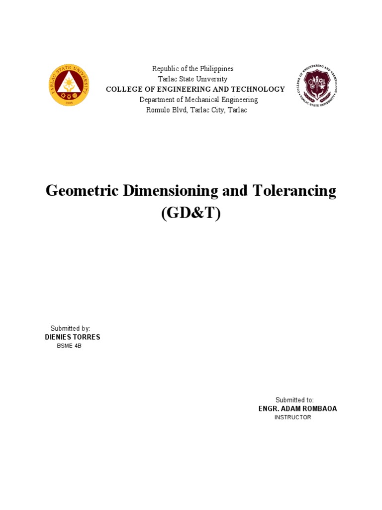 Geometric Dimensioning and Tolerancing (GD&T) : College of Engineering and Technology | PDF ...