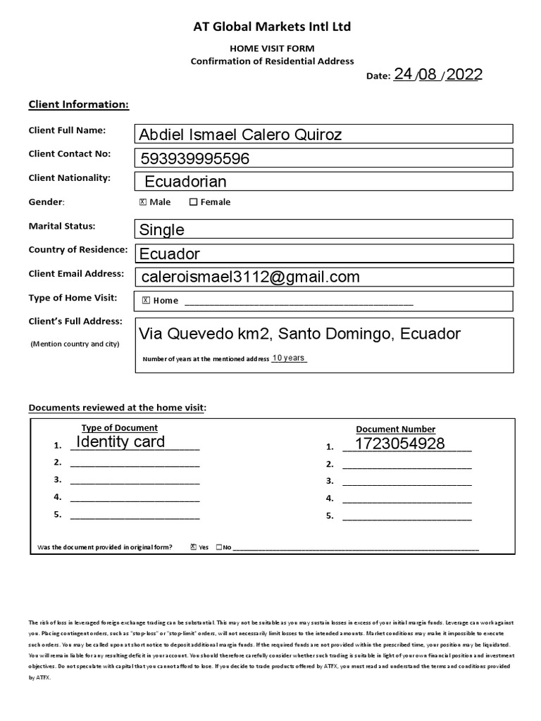 Comprobante de Domicilio | PDF | Leverage (Finance) | Order (Exchange)