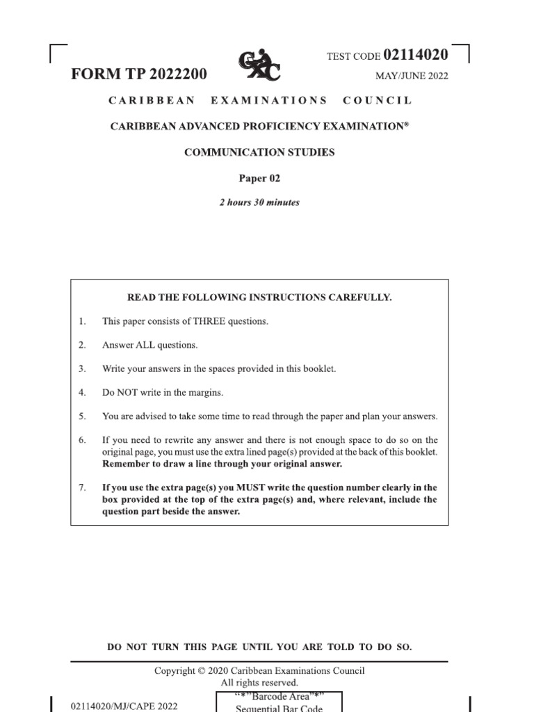 Communication Studies 2022 P2 | PDF