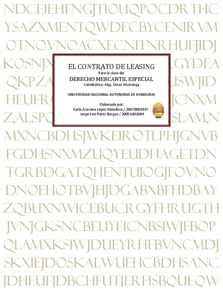 Contrato de Leasing: Aspectos Clave | PDF | Arrendamiento | Alquiler