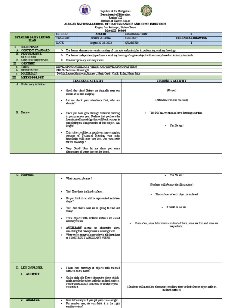DLP Techdraw 8 WK1 | PDF | Drawing | Learning