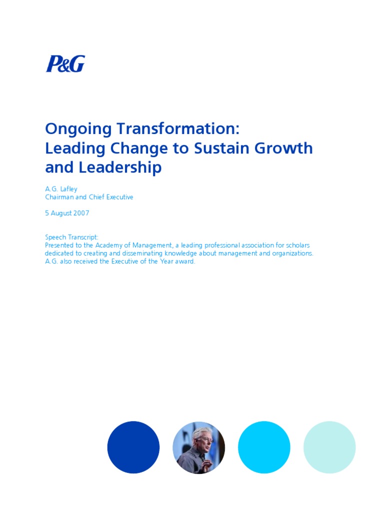 P&G CEO AG Lafley 2007 Speech | PDF | Procter & Gamble | Strategic ...