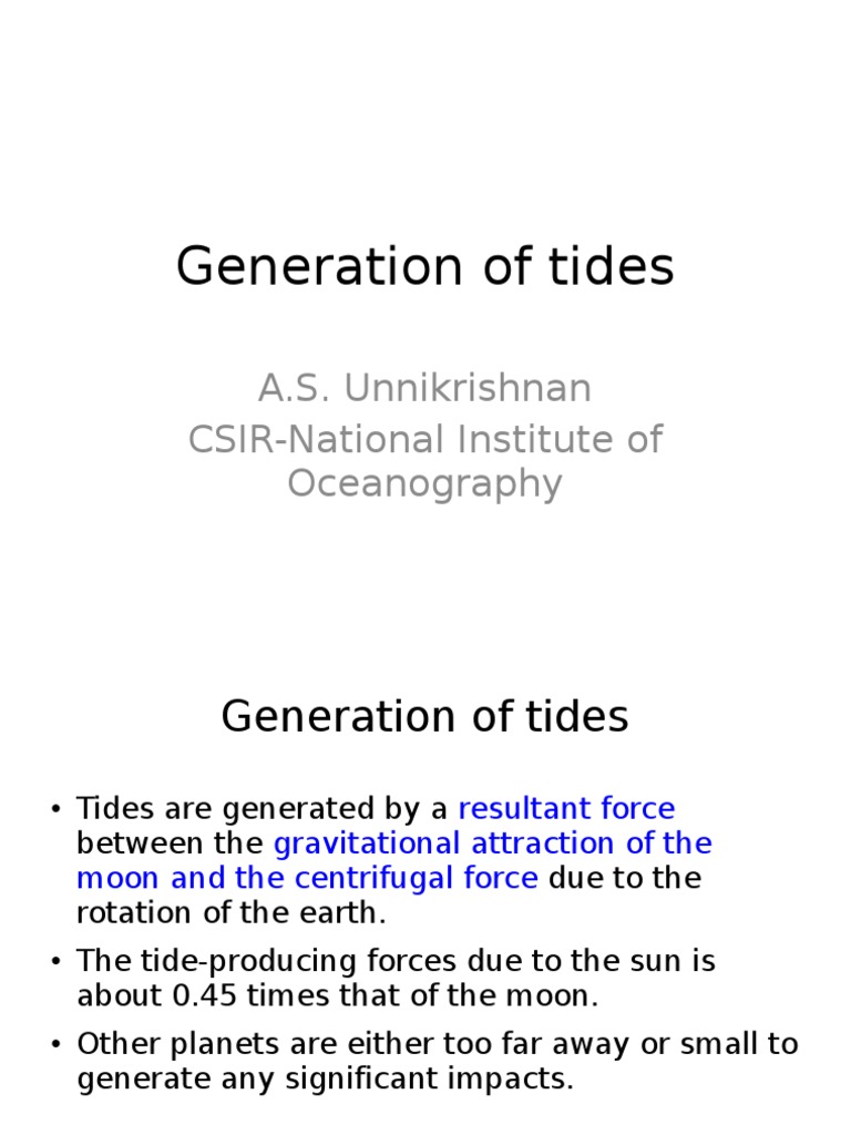 Understanding Tides: From Generating Forces to Equilibrium and Dynamic ...