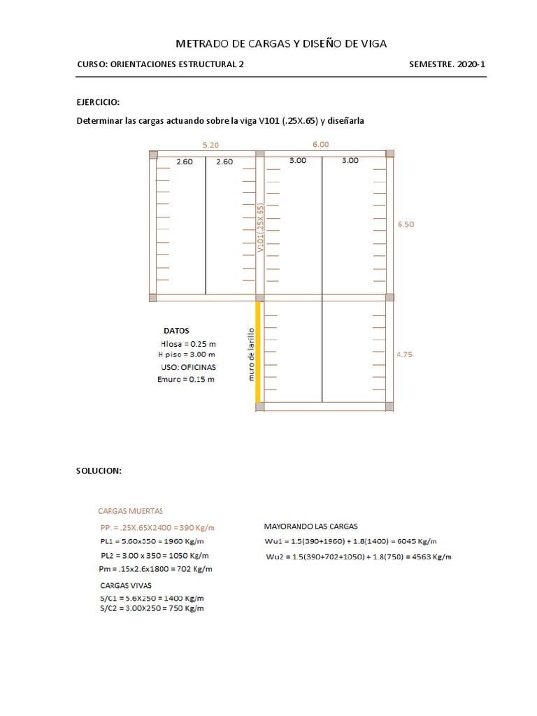 S6 Metrado de Cargas y Diseño de Vigas | PDF