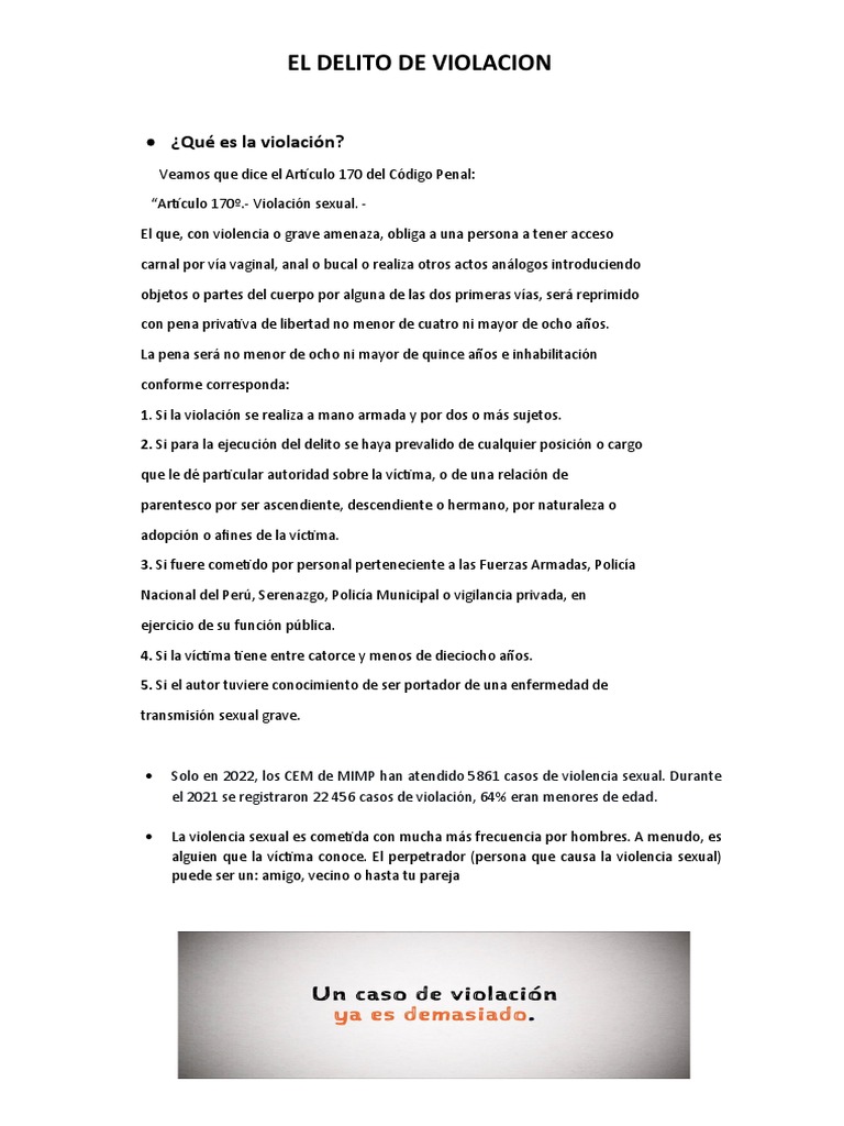 El Delito de Violacion | PDF