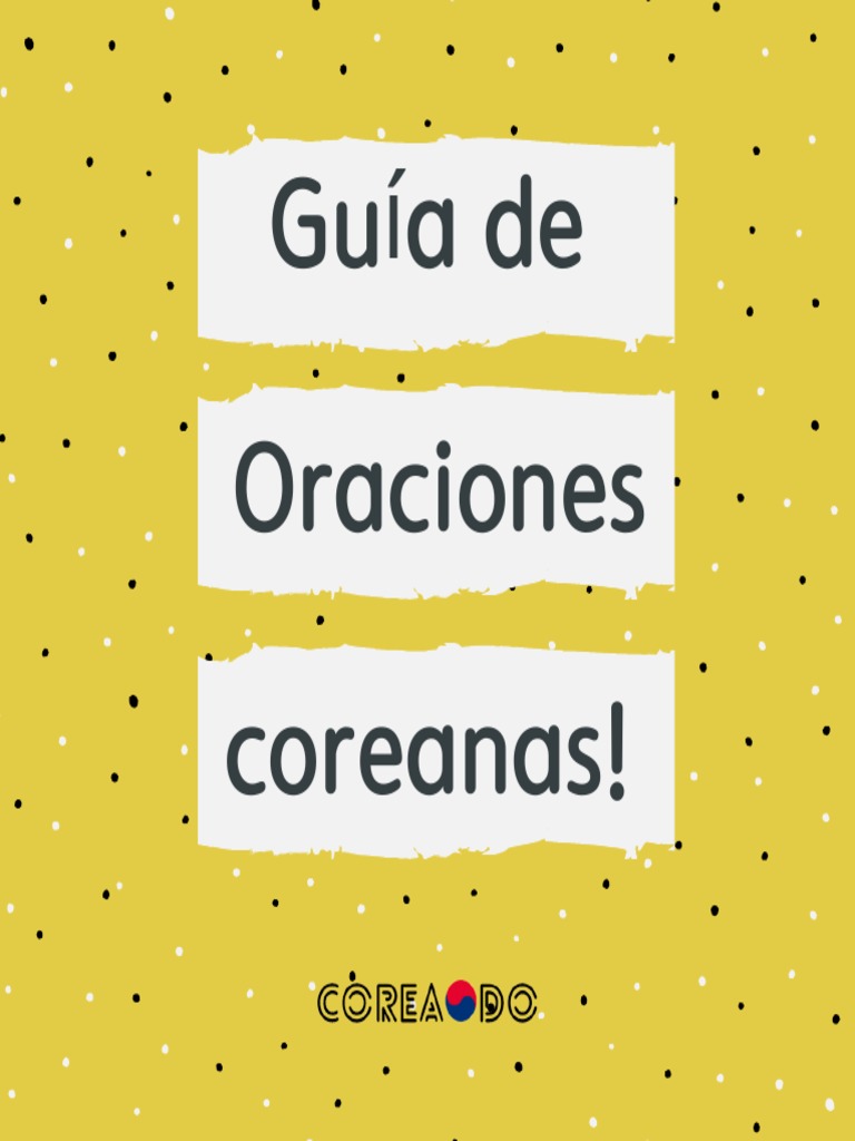 Guías de Oraciones Coreanas! | PDF | Lenguaje Koreano | Lingüística