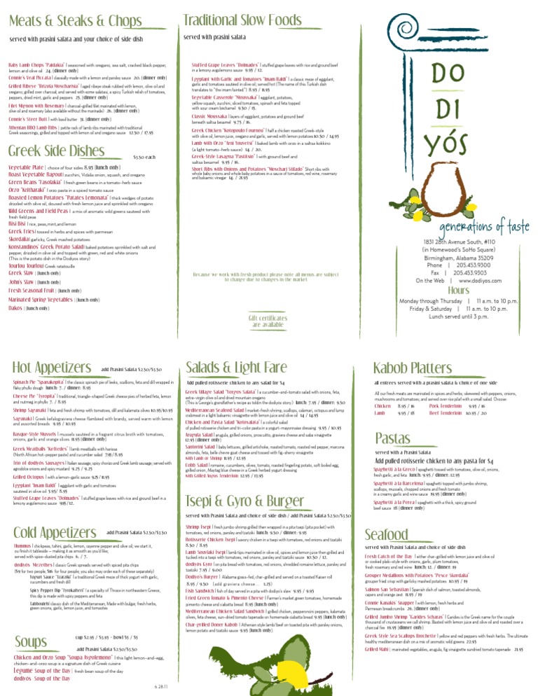 Togo Menu | PDF | Salad | Sausage