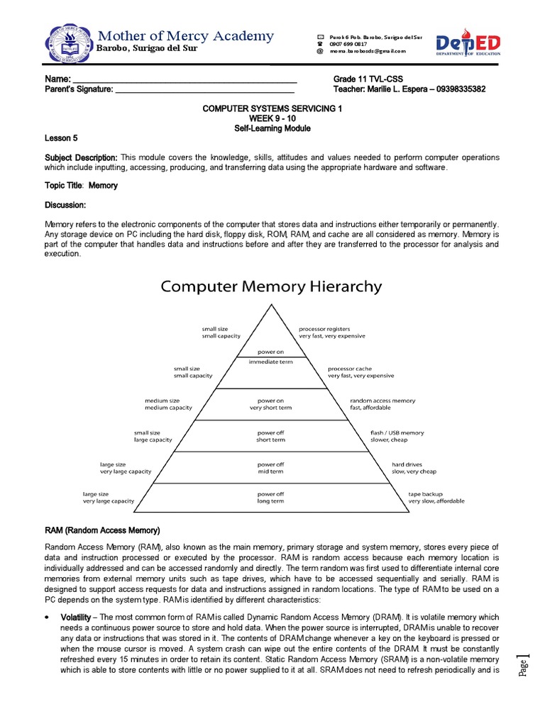 Mother of Mercy Academy: Name | PDF | Random Access Memory | Dynamic ...