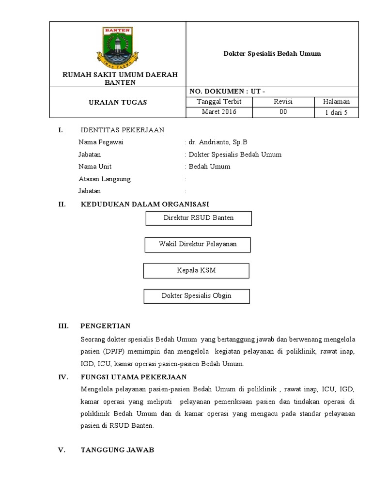 Uraian Tugas DR Andrianto | PDF