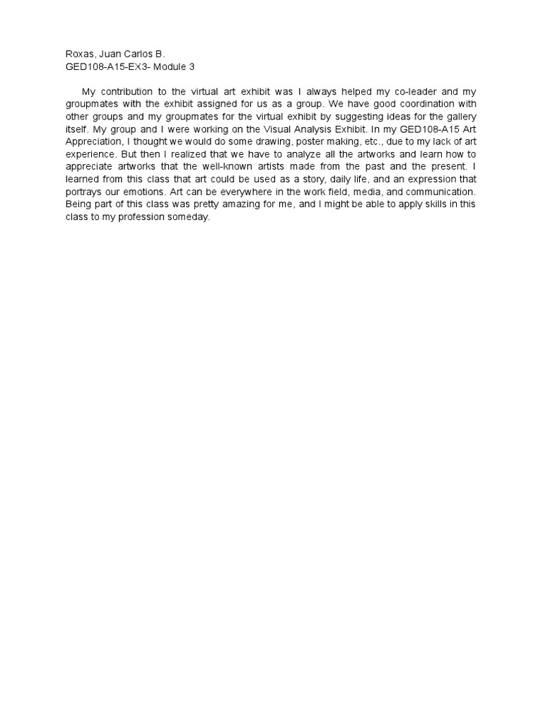 GED108-A15-EX3 - Module 3-Roxas, Juan Carlos B. | PDF