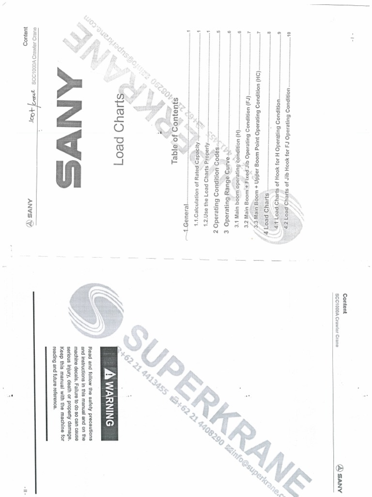 Load Chart SANY PDF | PDF