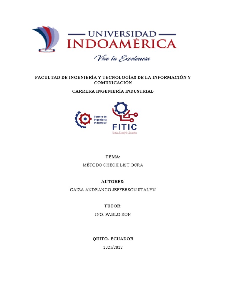Metodo Check List Ocra | PDF