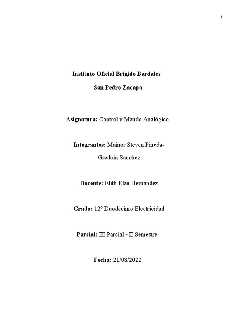 Informe-Control y Mando Analogico | PDF | Bienes manufacturados | Electricidad