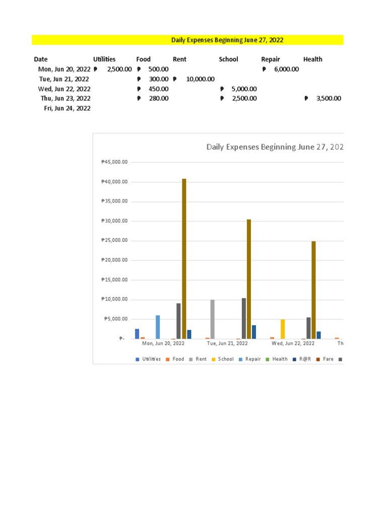 Daily Expense Tracker: June 2022 | PDF