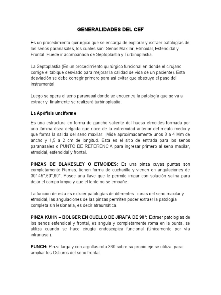 Generalidades Del Cef | PDF | Cabeza y cuello humanos | Anatomía humana