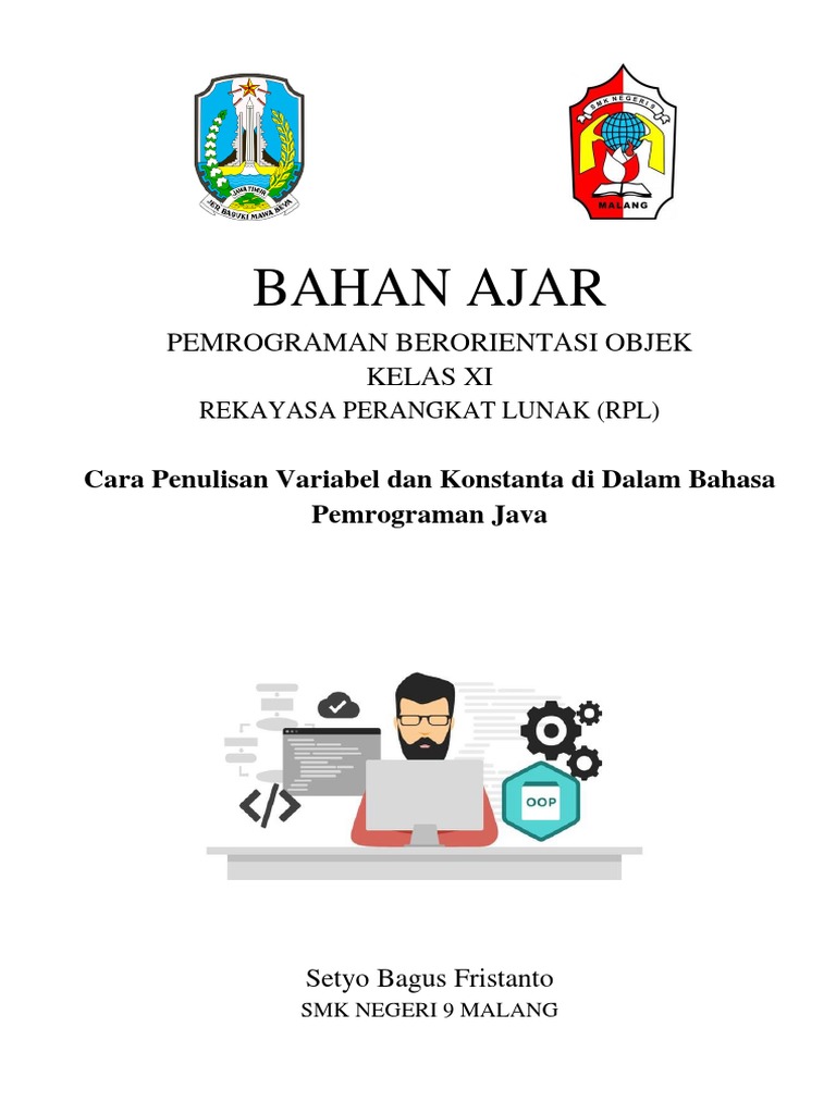 PBO - Pertemuan 4 - Materi Penulisan Variabel Dan Konstanta Bahasa Java | PDF