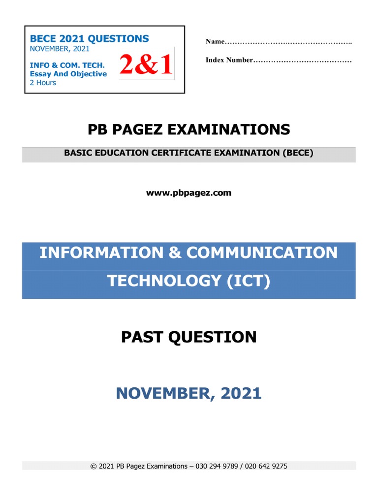 2021 Bece Ict | PDF