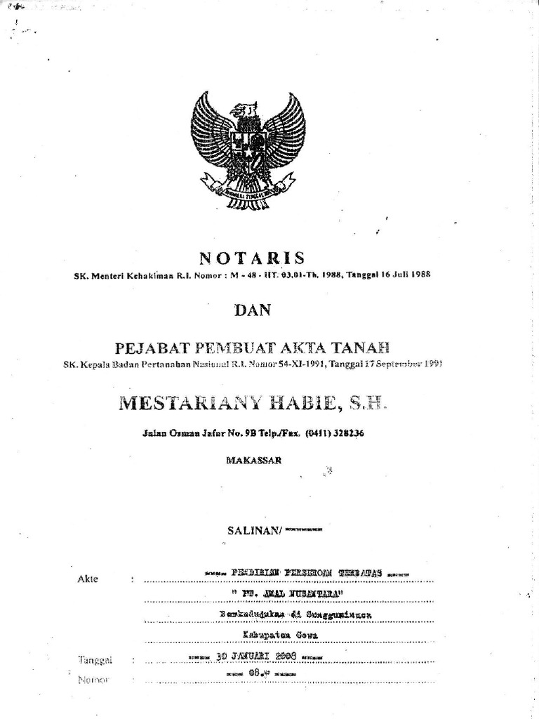 Notaris Mestariany Habie - 220725 - 090721 | PDF