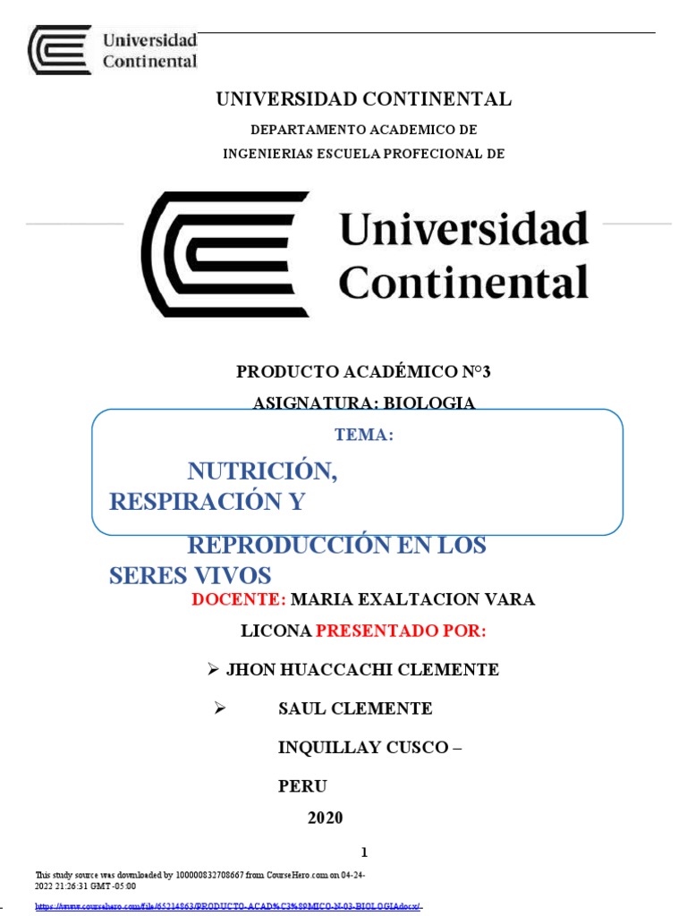 Producto Acad Mico N 03 Biologia | PDF | Algas | Organismos