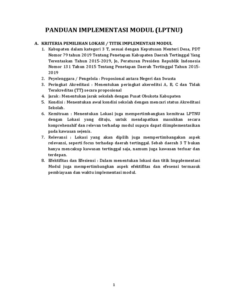 Panduan Implementasi Modul | PDF