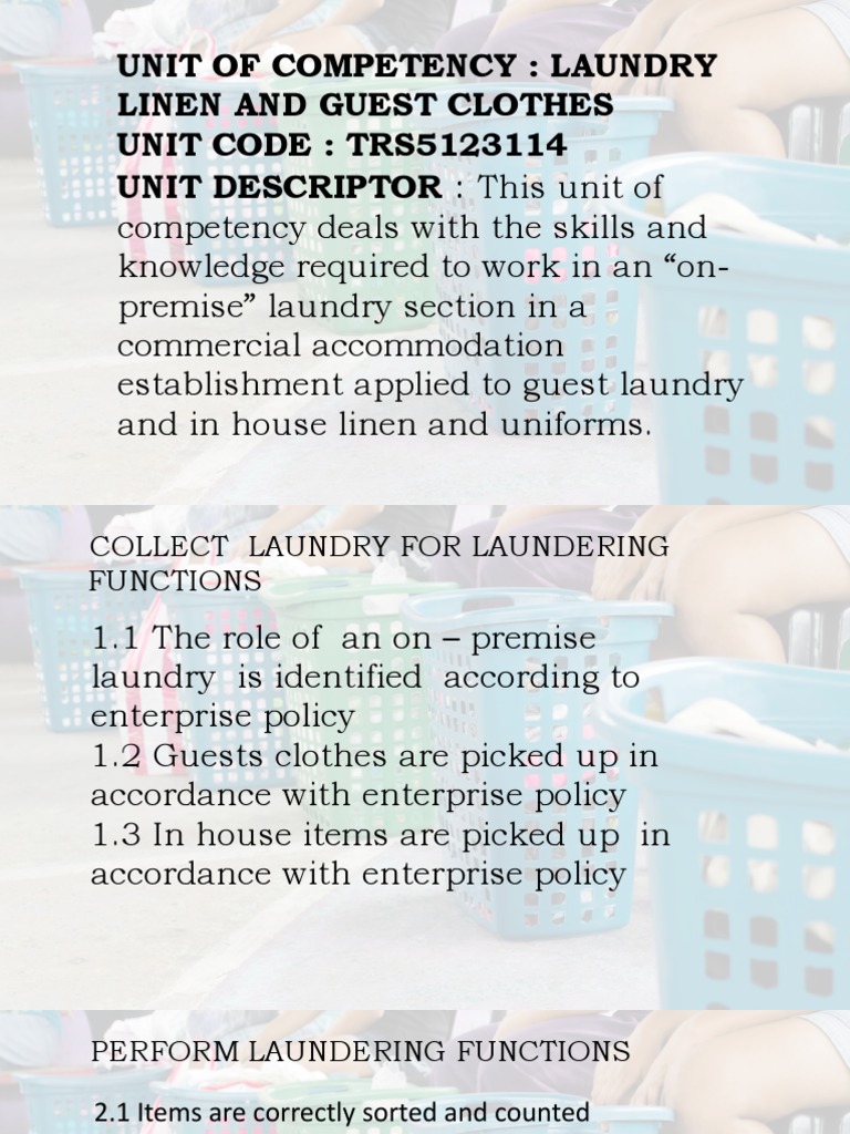 Managing an Effective On-Premise Hotel Laundry | PDF | Laundry | Textiles