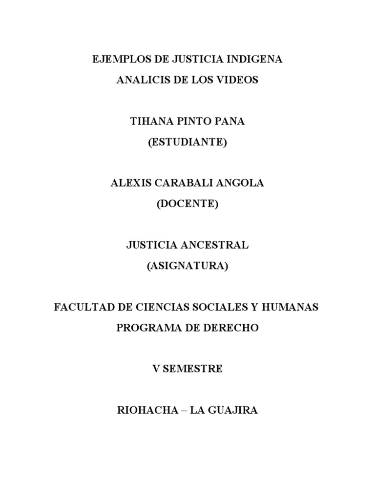 Ejemplos de Justicia Indigena | PDF | Justicia | Crimen y violencia