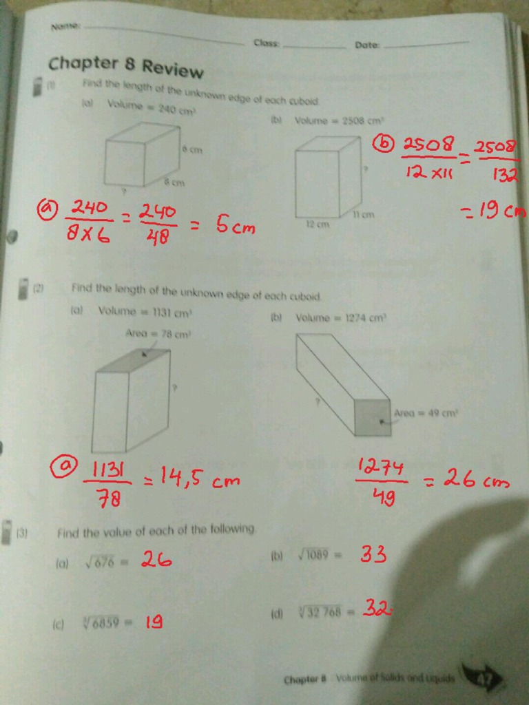 Workbook 6B Chapter Review Pages 47-51 | PDF