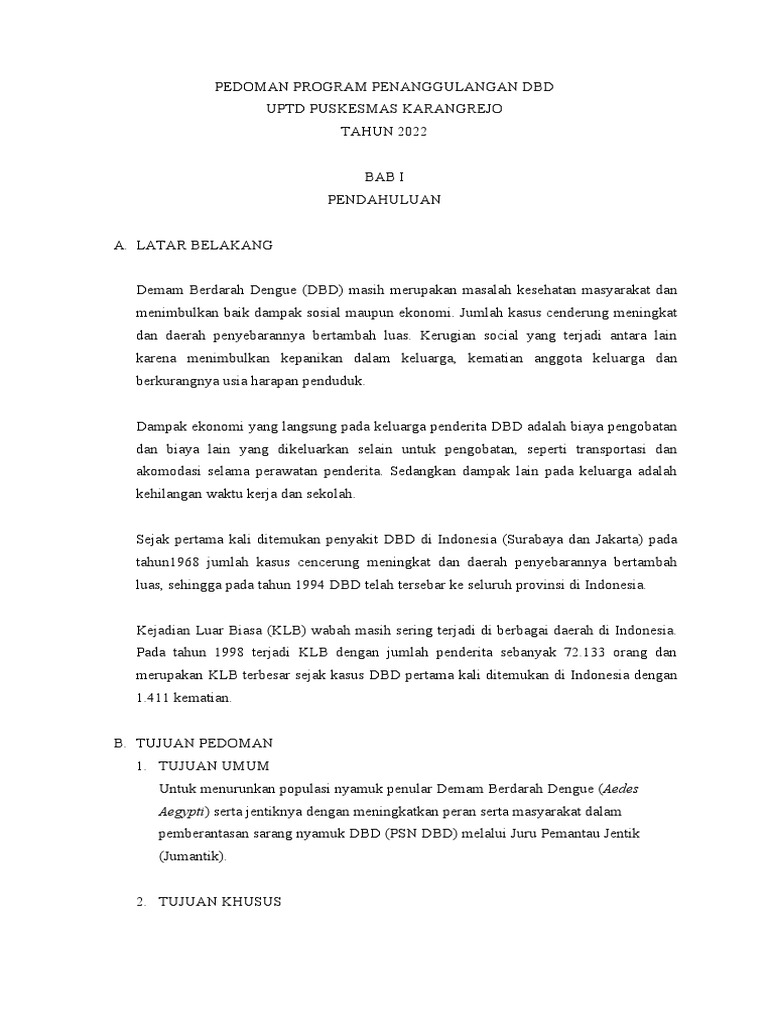 Pedoman Program Penanggulangan DBD | PDF
