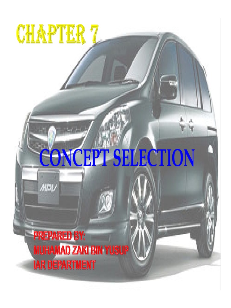 Chapter 7 - Concept Selection | PDF | Concept | Usability