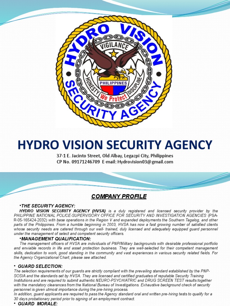 Hydro Vision Security Agency: 37-1 E. Jacinto Street, Old Albay ...