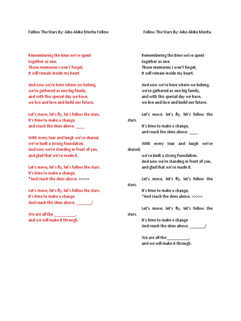 Follow the Stars: Aiko Akiko Morita | PDF
