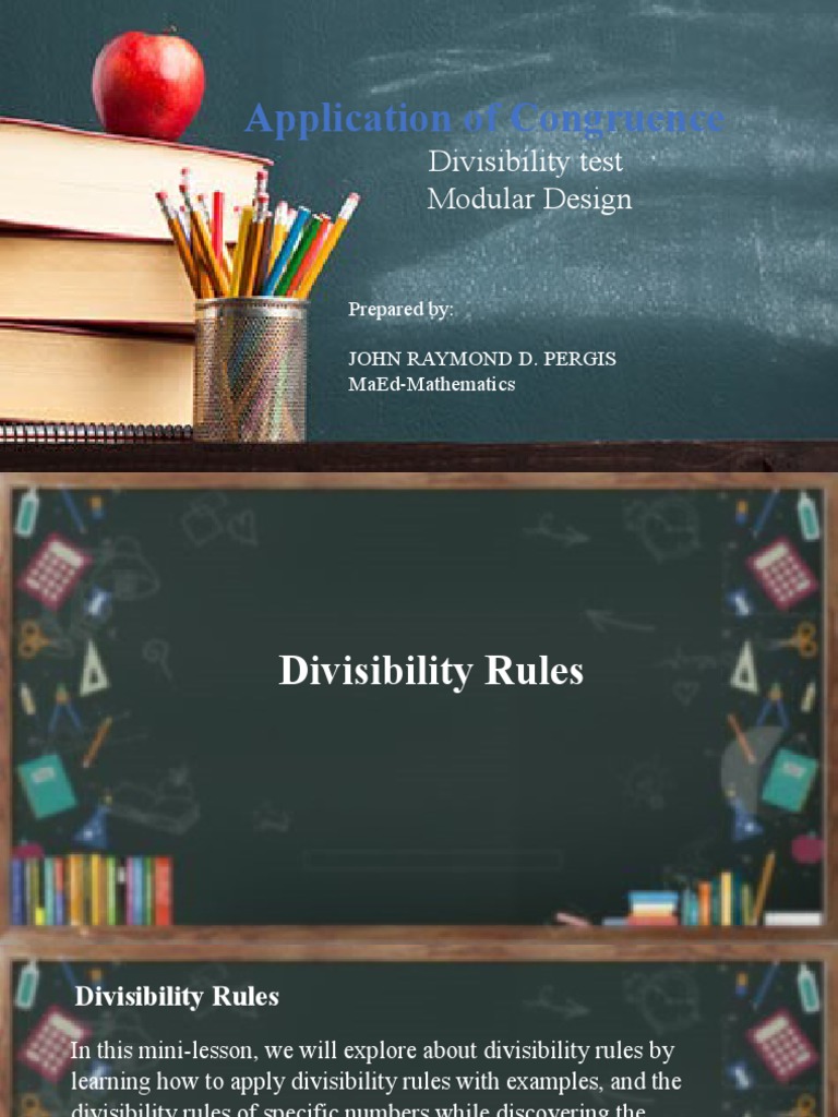 Divisibility Test Modular Design Presentation Pdf Division Mathematics Abstract Algebra