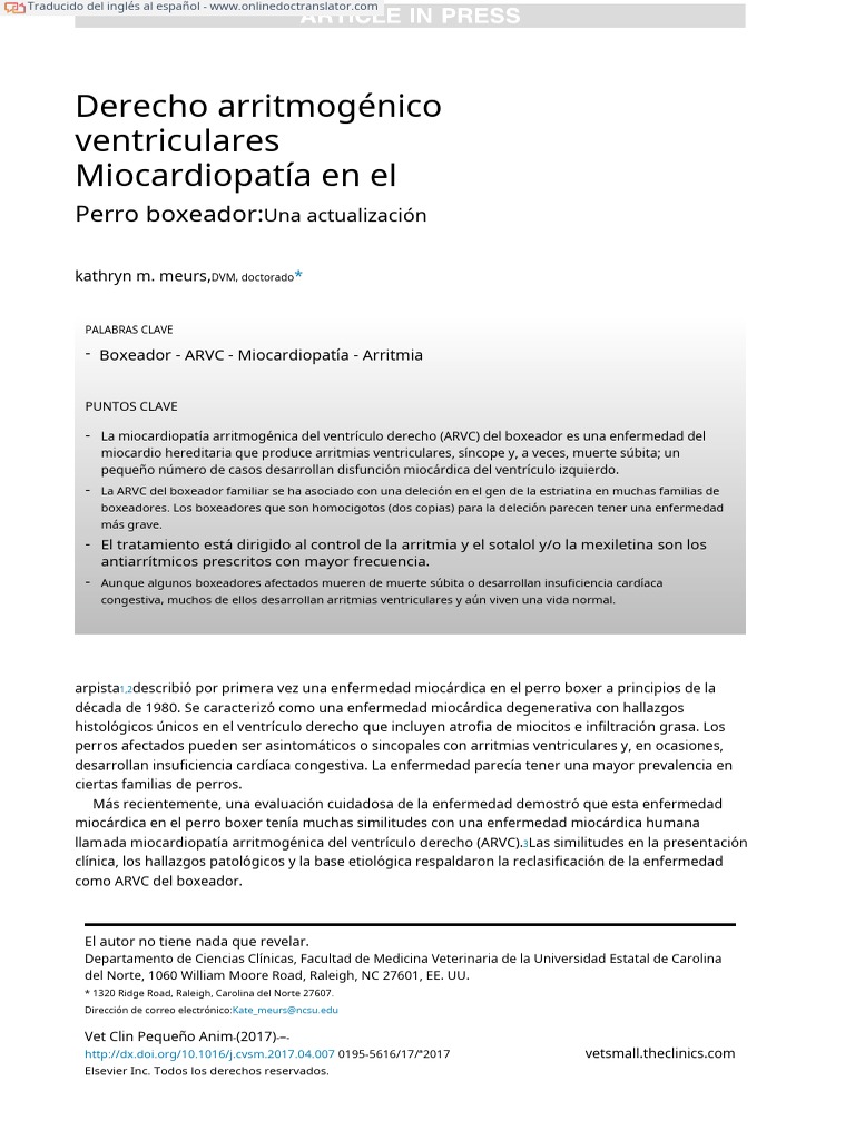 Meurs 2017. Arrhythmogenic Right Ventricular Cardiomyopathy in The ...