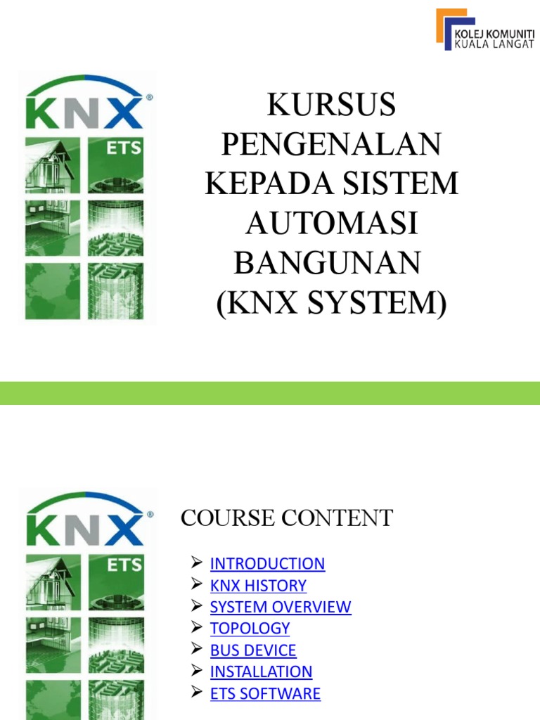 Kursus Pengenalan Kepada Sistem Automasi Bangunan (KNX System) | PDF | Building Automation ...