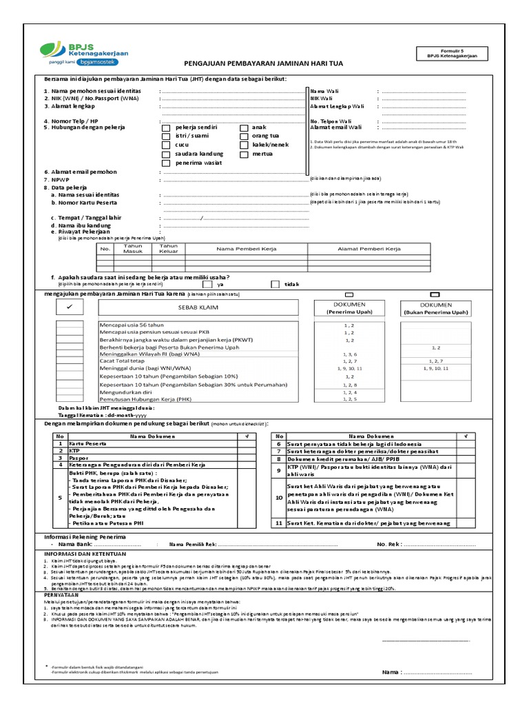 Panduan Pengajuan Klaim JHT BPJS | PDF