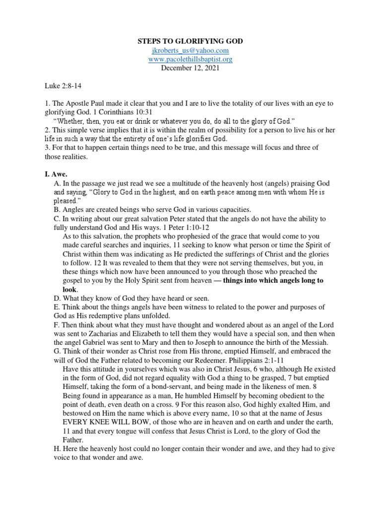 Steps to Glorifying God | PDF | Glory (Religion) | Jesus