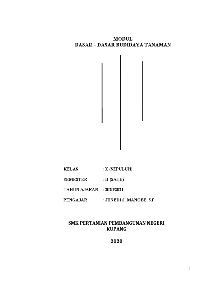 Modul 1 - DASAR DASAR BUDIDAYA TANAMAN X SEM 2 | PDF