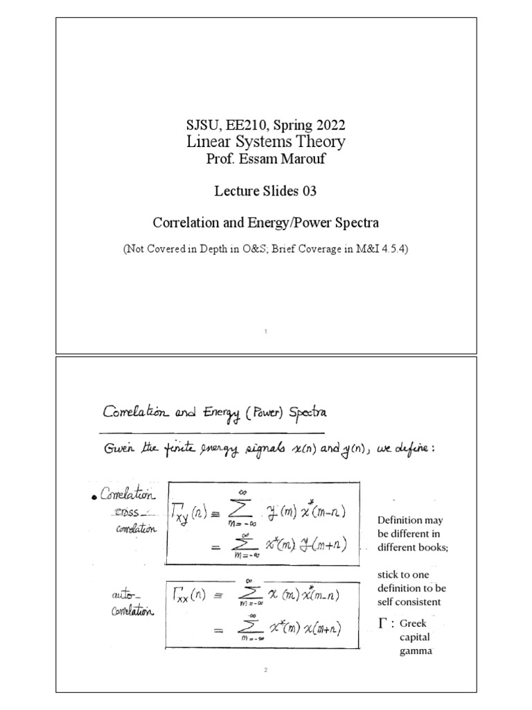 EE210 S22 LecSlides 03 2pp | Download Free PDF | Spectral Density ...