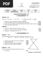 Epreuve Bepc Blanc 2024 | PDF | Mathématiques