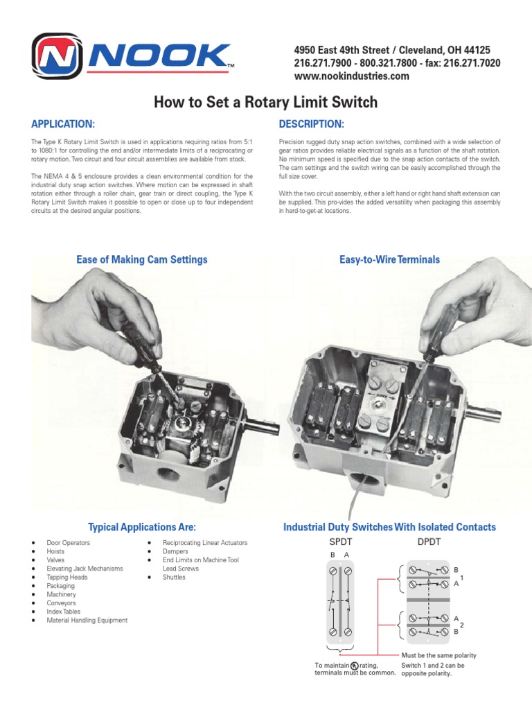 How To Set A Rotary Limit Switch: Application: Description | PDF ...