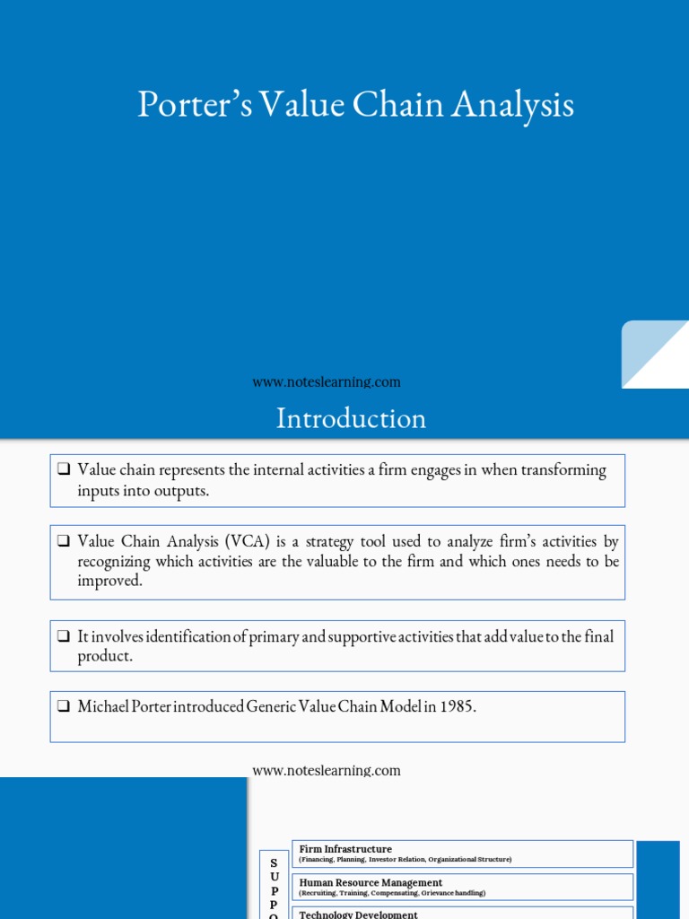 Porter's Value Chain Analysis | PDF | Value Chain | Logistics