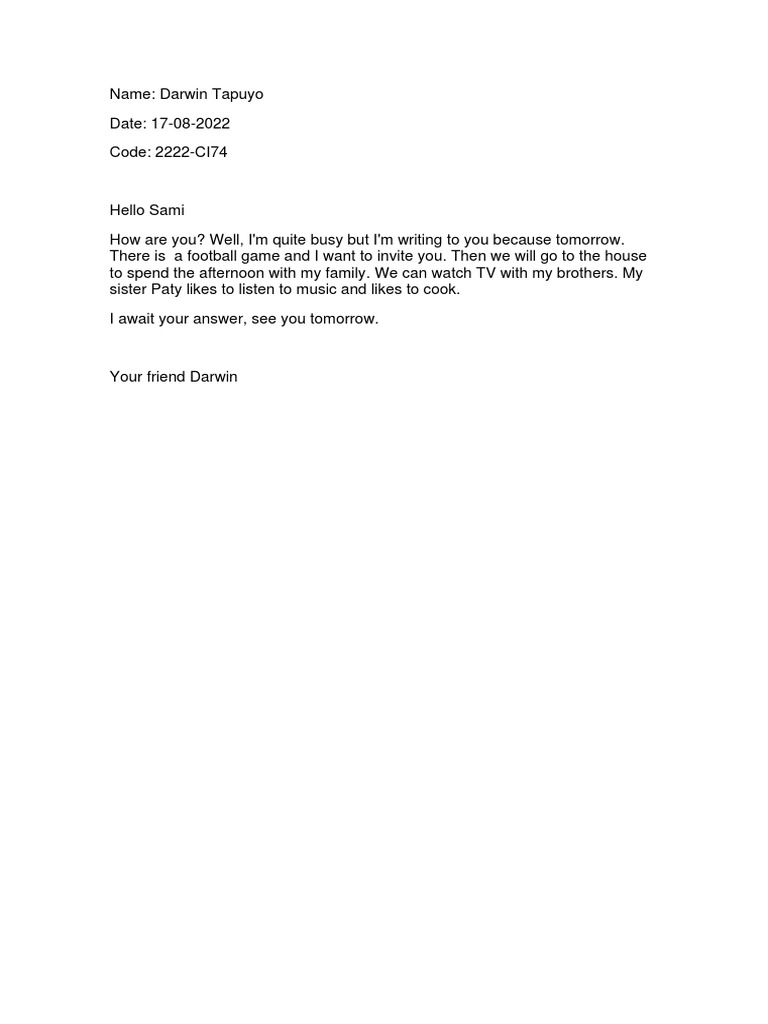Unit 4. Write A Short Email Using Grammar Structures and Vocabulary ...