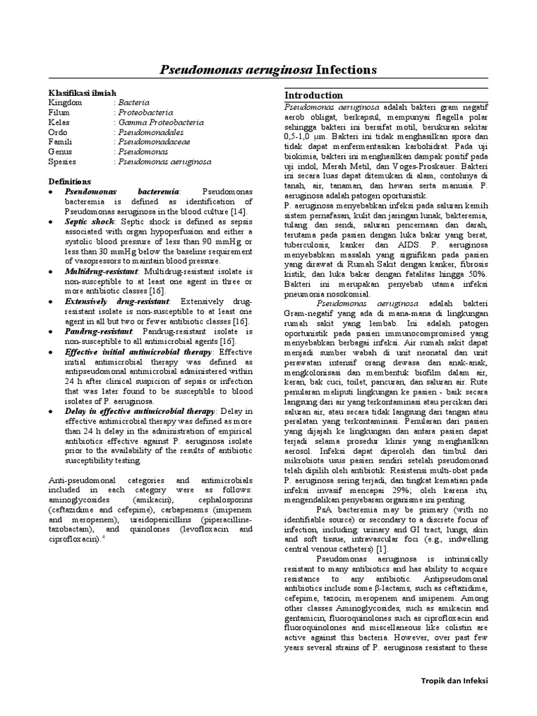 Infeksi Pseudomonas aeruginosa | PDF