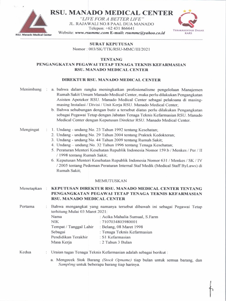 01-Ttk-Acika Mahalia Sumual S.farm | PDF