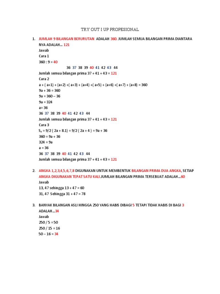 Try 1 Out Up Propesional | PDF