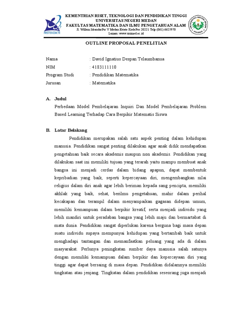 Outline Proposal Skripsi | PDF