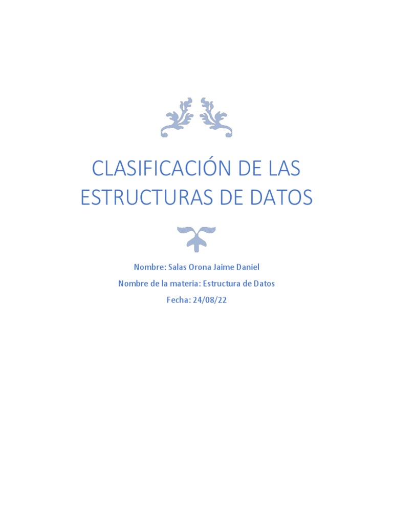 Clasificación de Las Estructuras de Datos | PDF | Programa de computadora | Programación