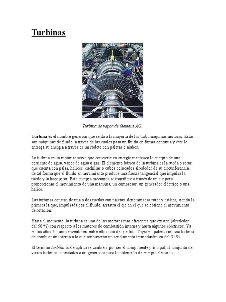 Todo Sobre Las Turbinas | PDF | Turbina | Turbina de gas