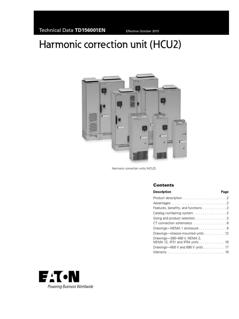 Eaton Harmonic Correction Unit Techdata TD156001EN | PDF | Electronics | Computer Engineering